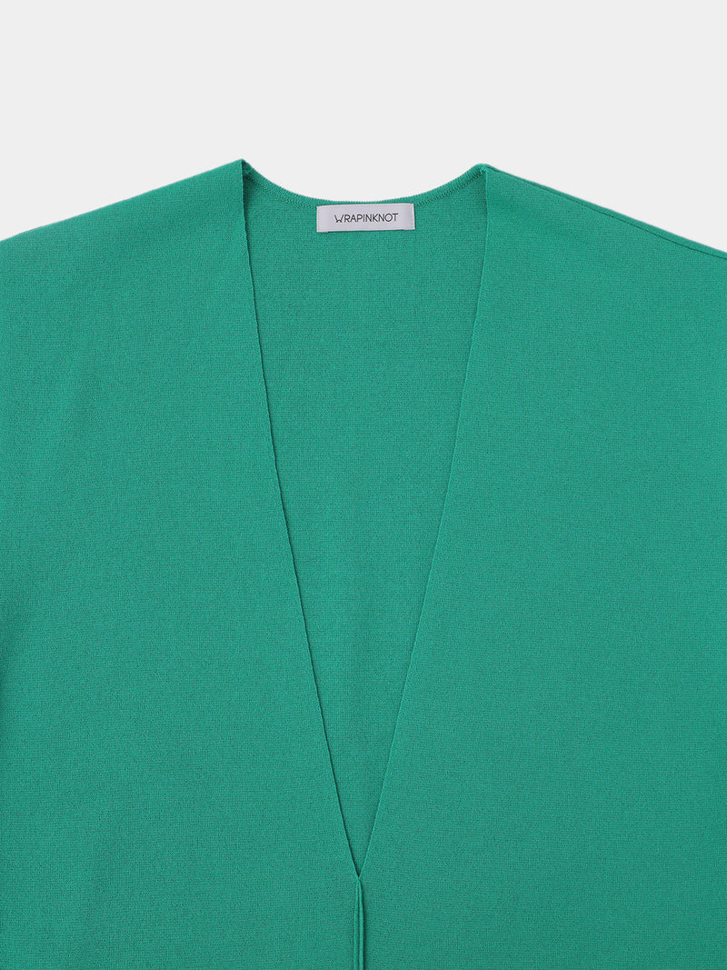 Hi-Twist Milanorib V-neck Knit Dress (WK23S-LOP03) / Green – umeda-knit.com